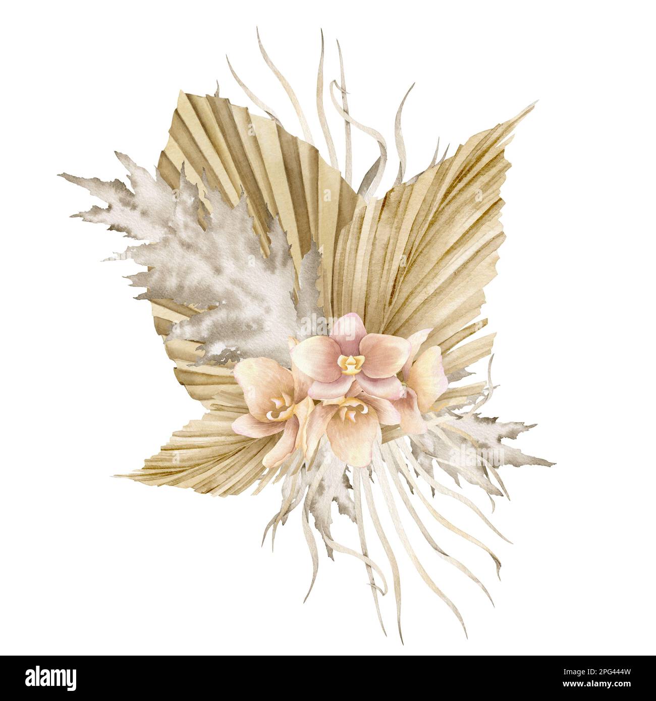 Floral composition with dried Flowers in Boho style. Bohemian ...