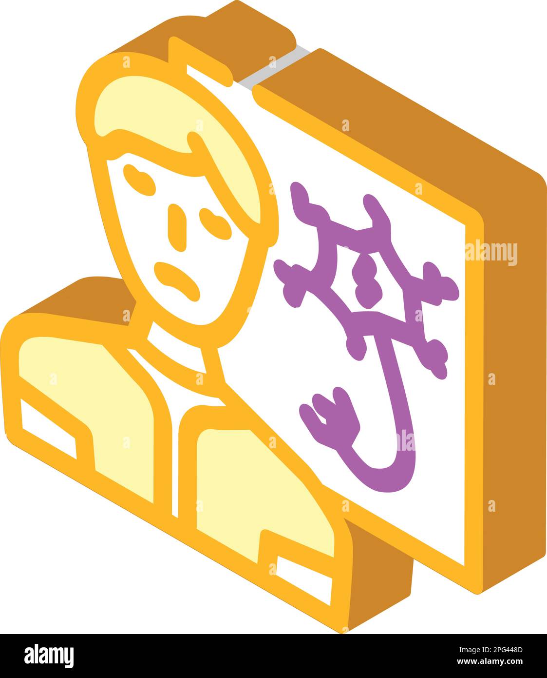 nervous person stress headache isometric icon vector illustration Stock ...