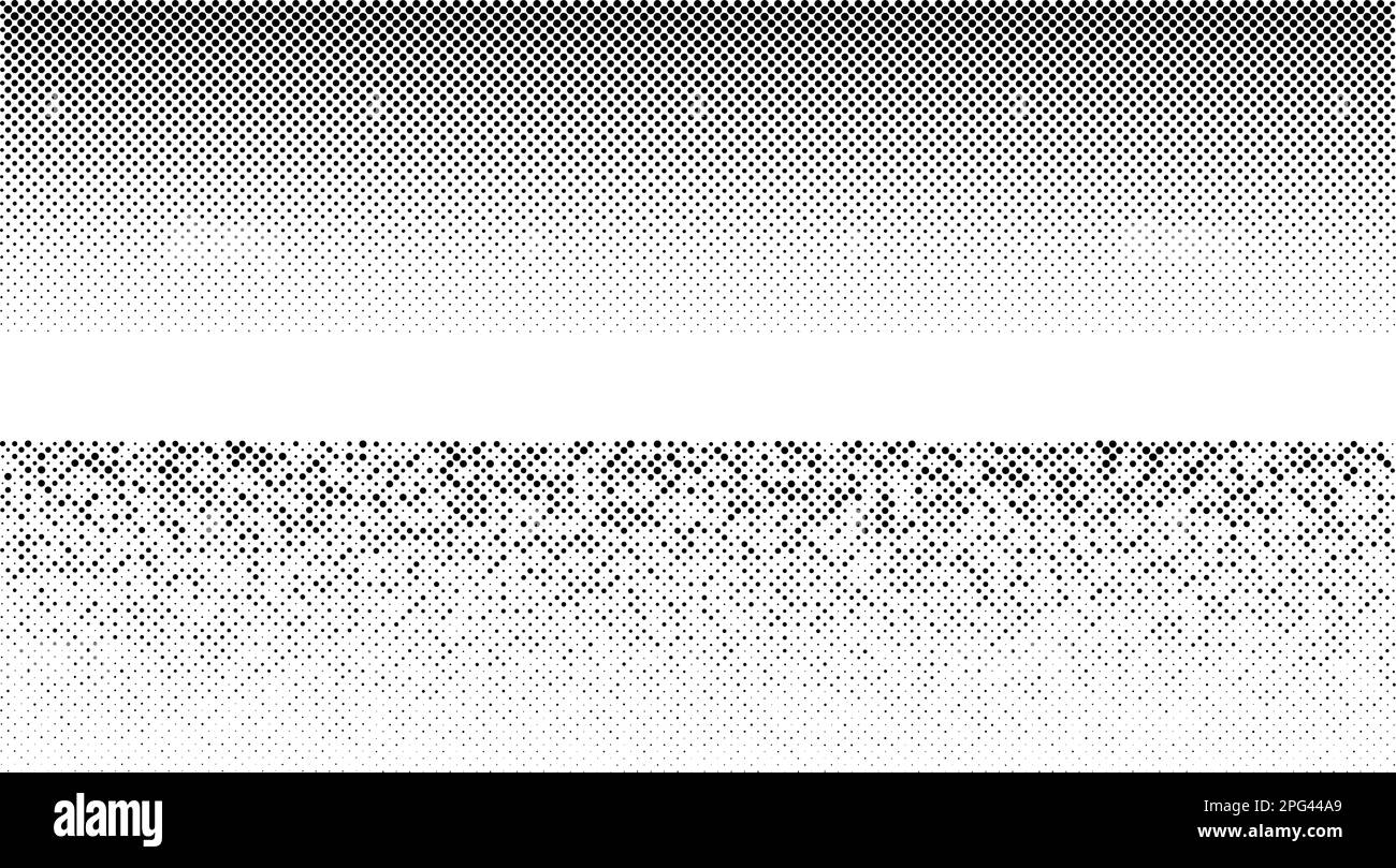 Dotted horizontal background, linear gradient halftone pattern, black dots texture on white ...