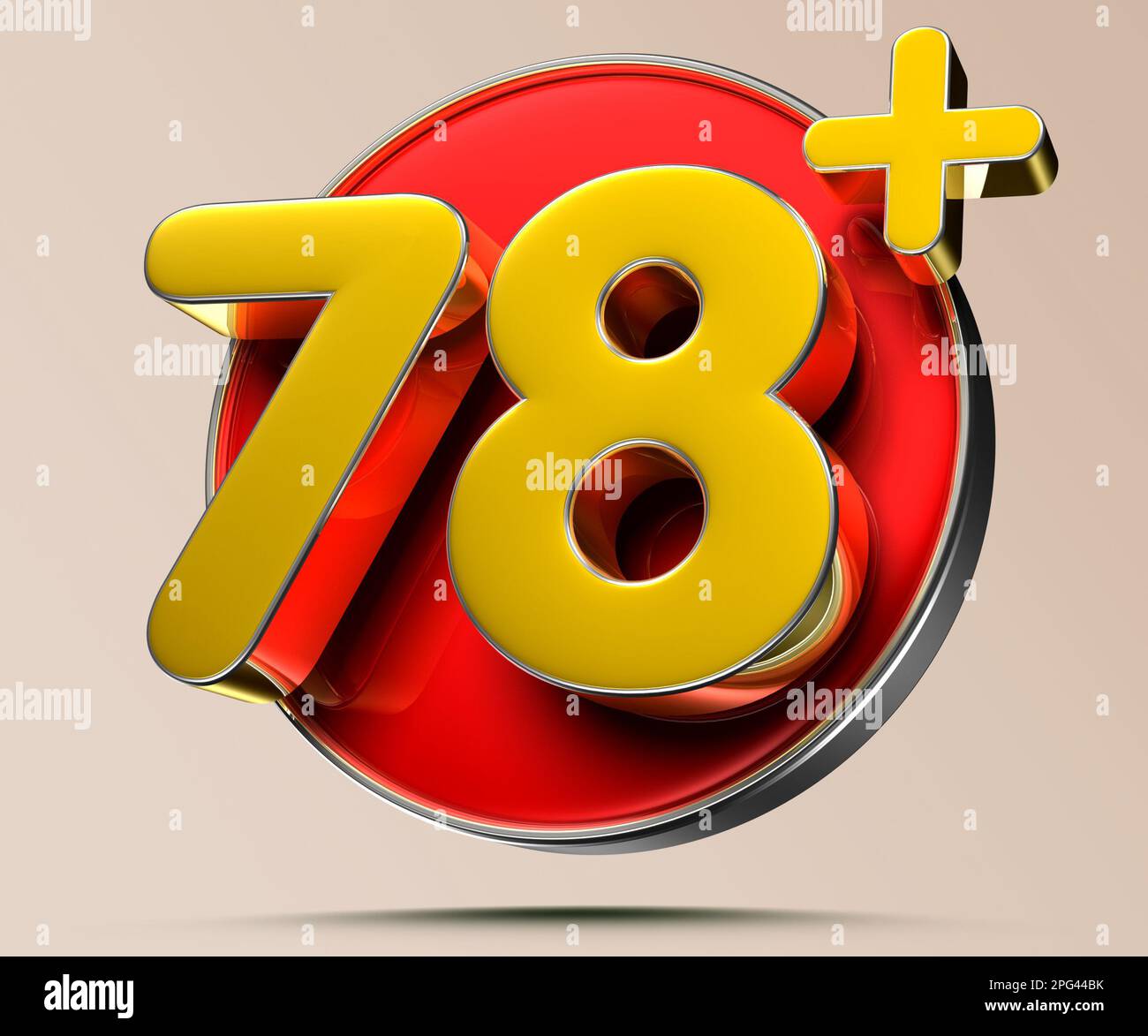 78 plus 3D illustration on light cream background have work path ...