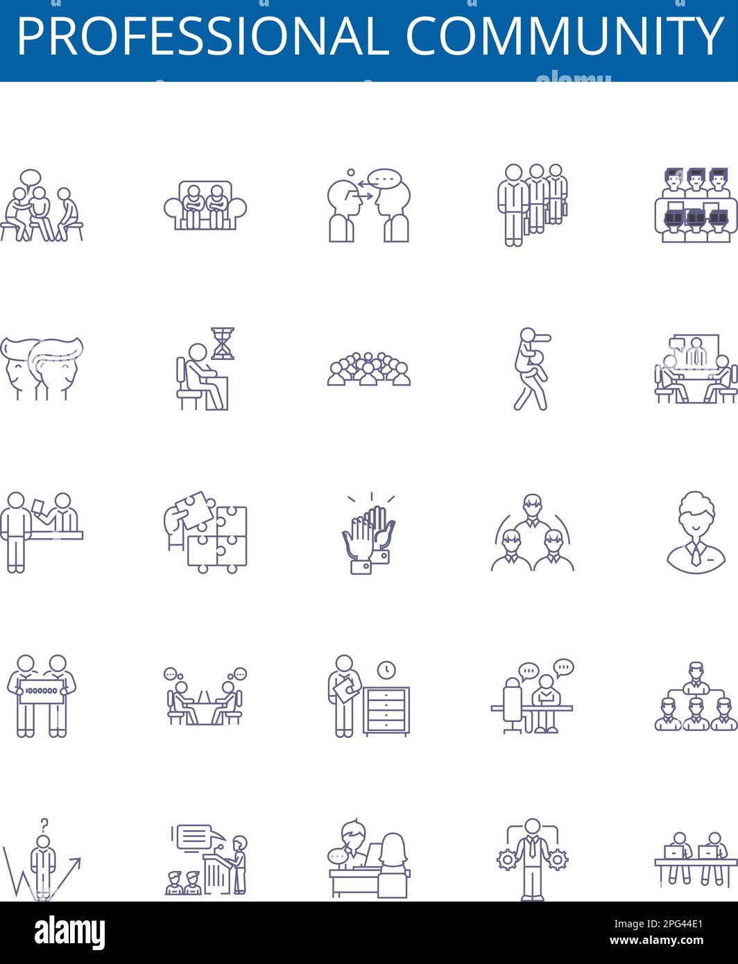 Professional community line icons signs set. Design collection of ...