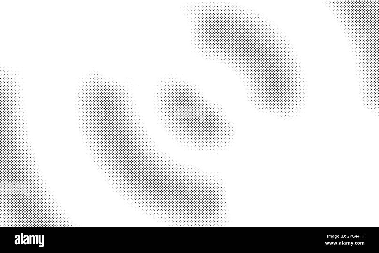 Abstract radial halftone background, monochrome texture radial dots ...