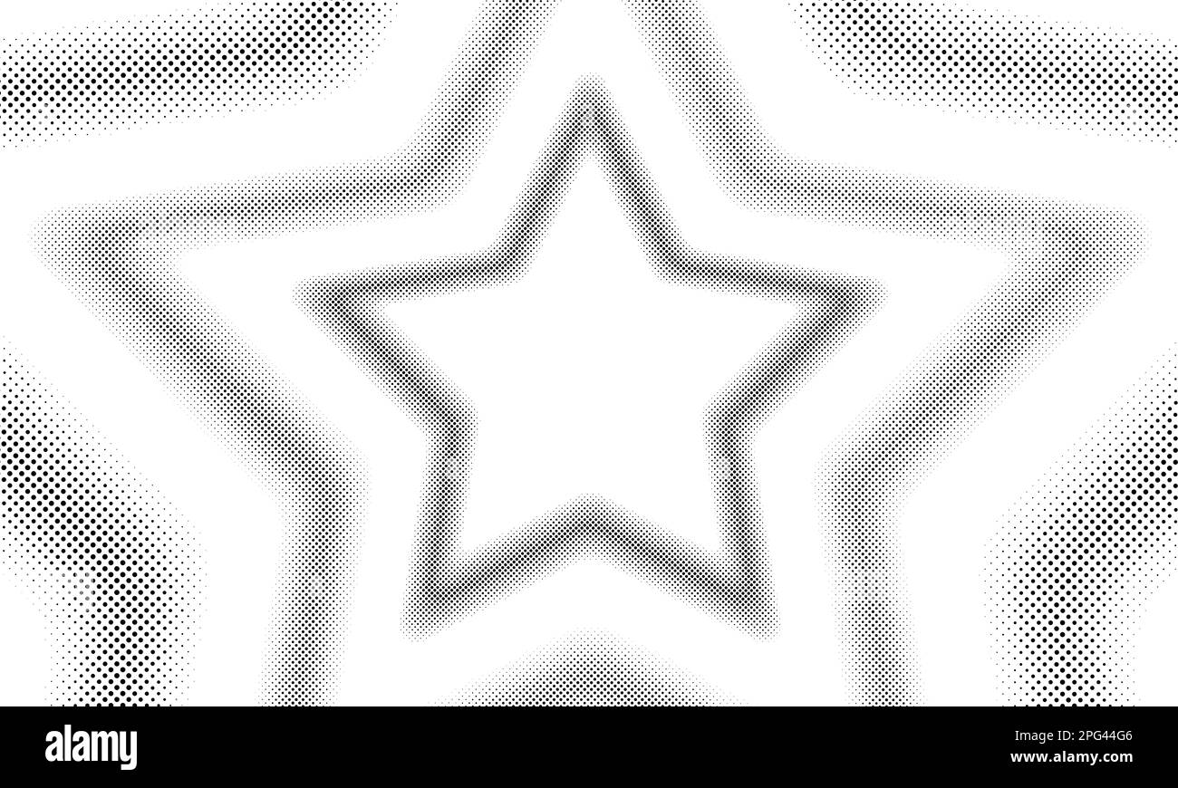 Halftone star shape border pattern background, dots texture Stock ...