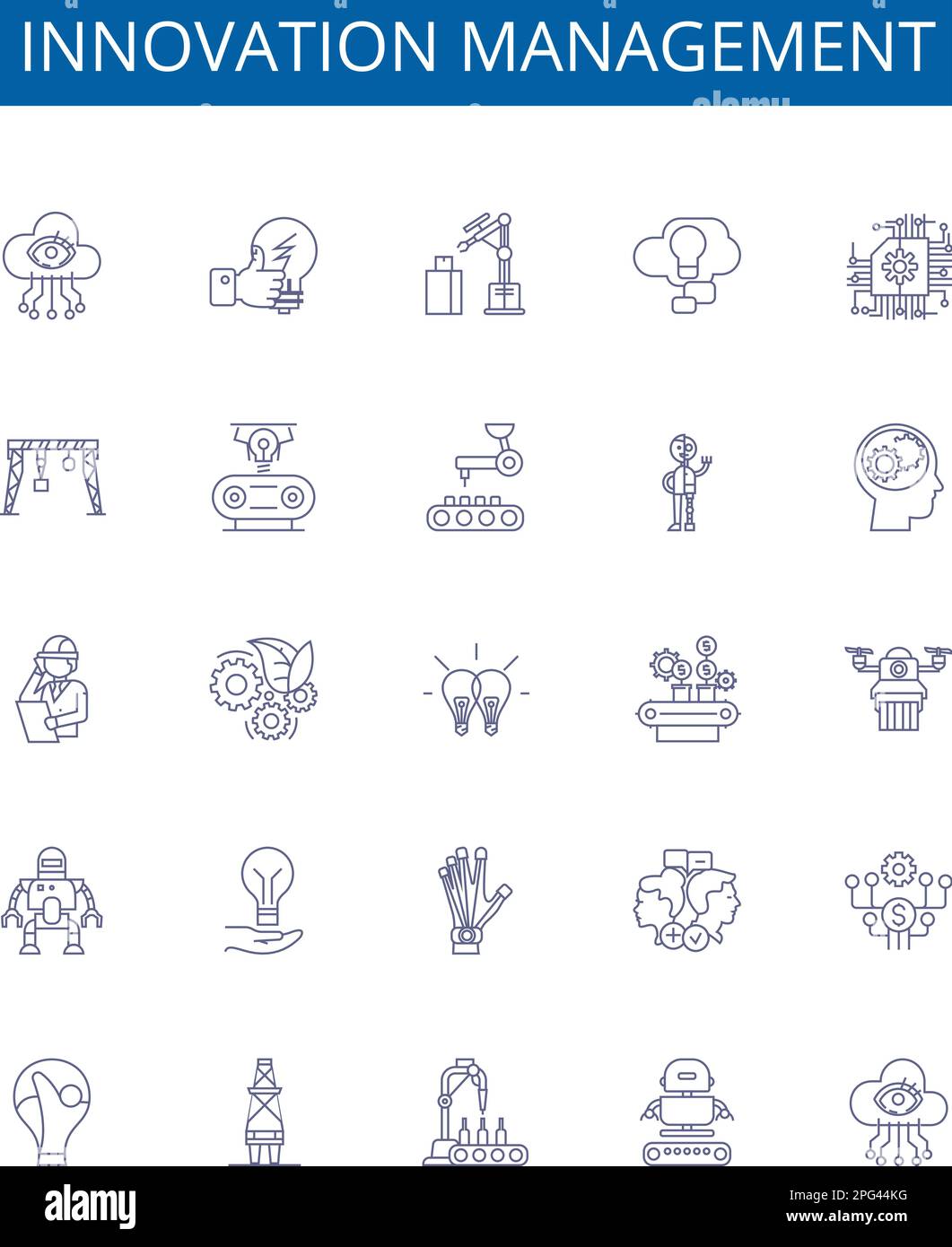 Innovation management line icons signs set. Design collection of ... Innovation management line icons signs set. Design collection of ...