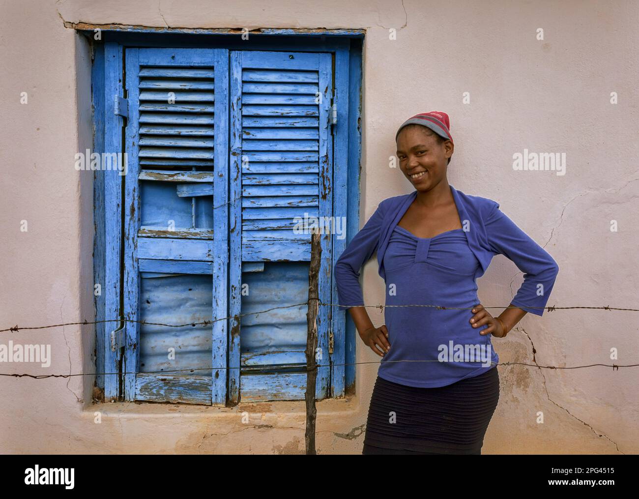25-year old Mina van Wyl poses for the camera in the town of Zoar Stock ...