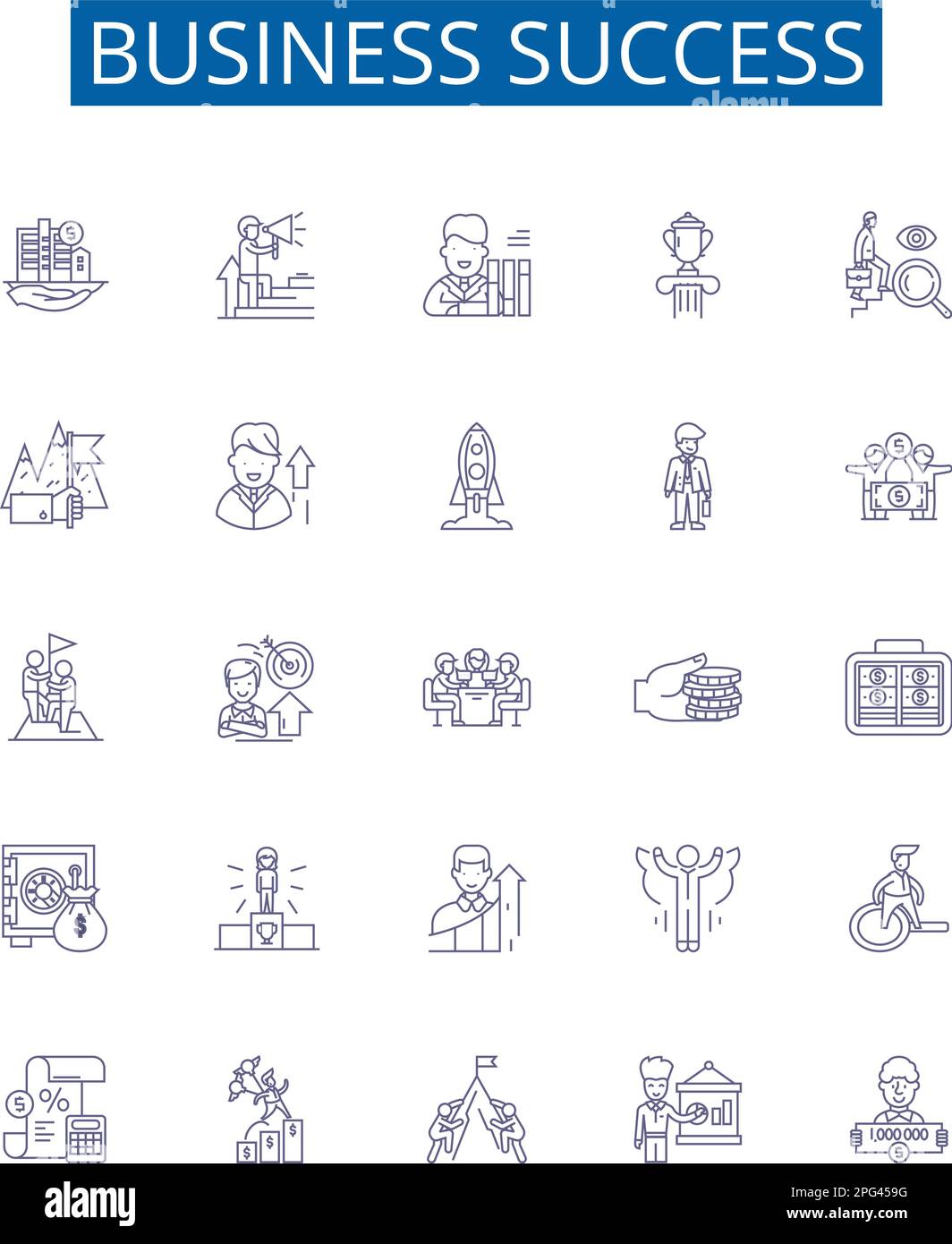 Business success line icons signs set. Design collection of ...