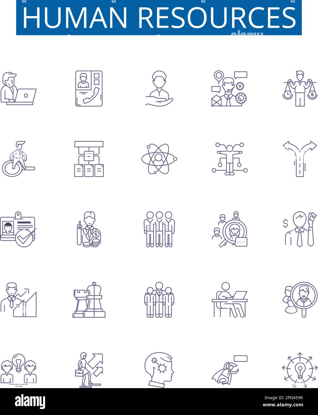 Human resources line icons signs set. Design collection of Personnel ...