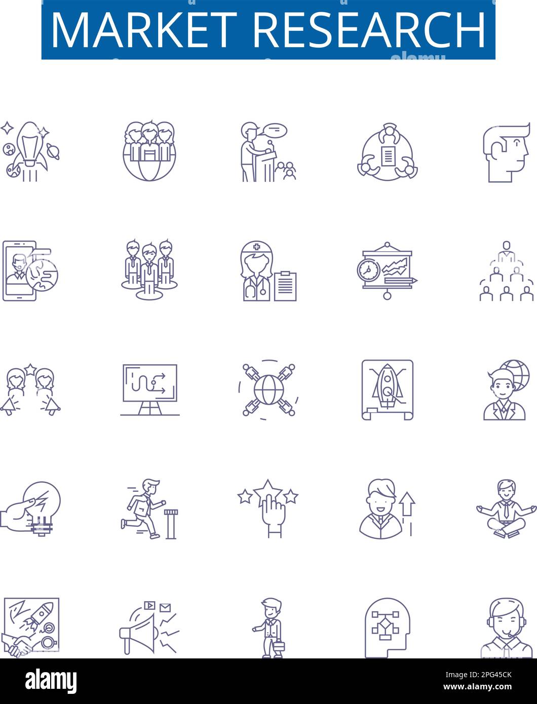 Market research line icons signs set. Design collection of Market ...