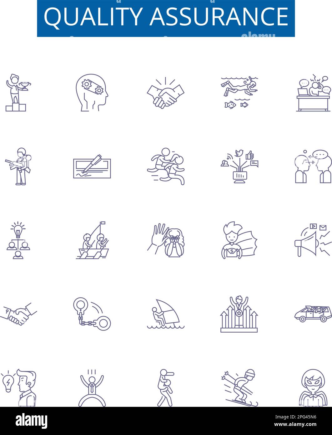 Quality assurance line icons signs set. Design collection of Assurance ... Quality assurance line icons signs set. Design collection of Assurance ...