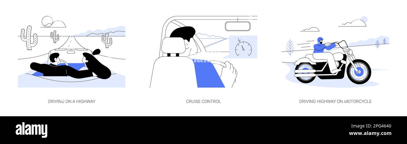 Driving on a highway abstract concept vector illustrations Stock Vector ...