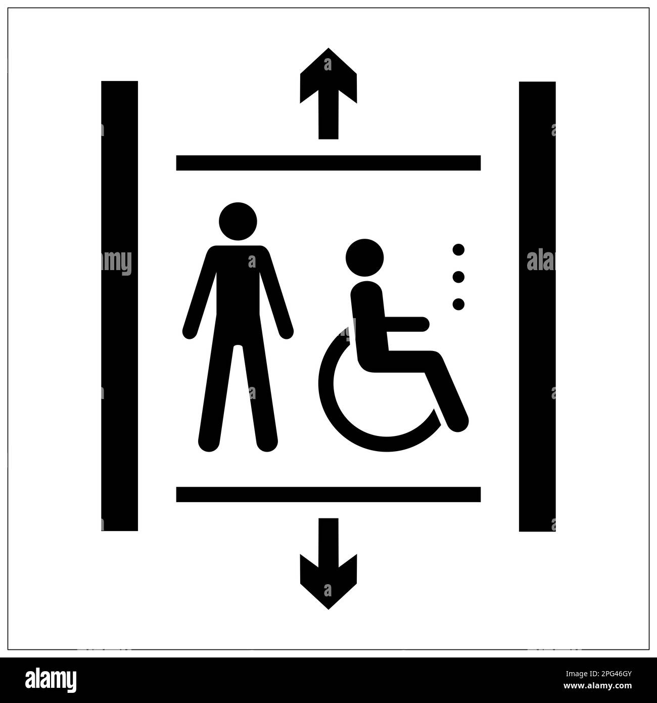 ISO 7001 accessible elevator sign Stock Photo - Alamy