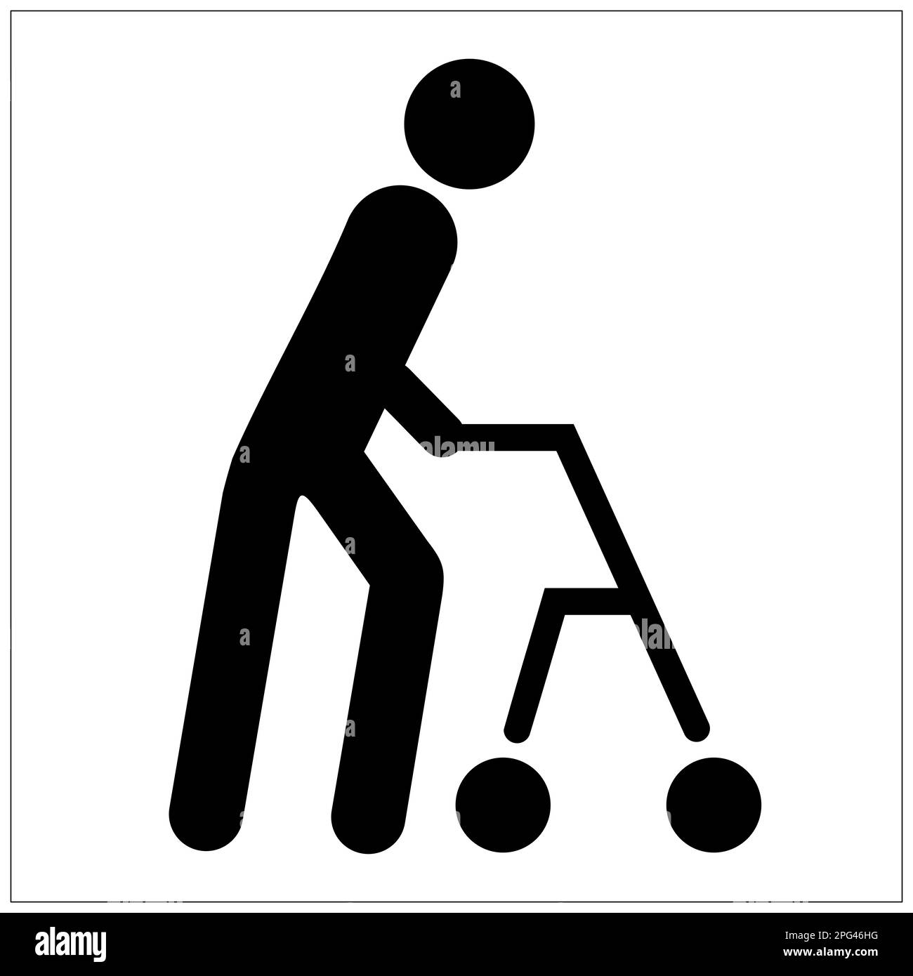 ISO 7001 accessibility limited walking capability sign Stock Photo - Alamy