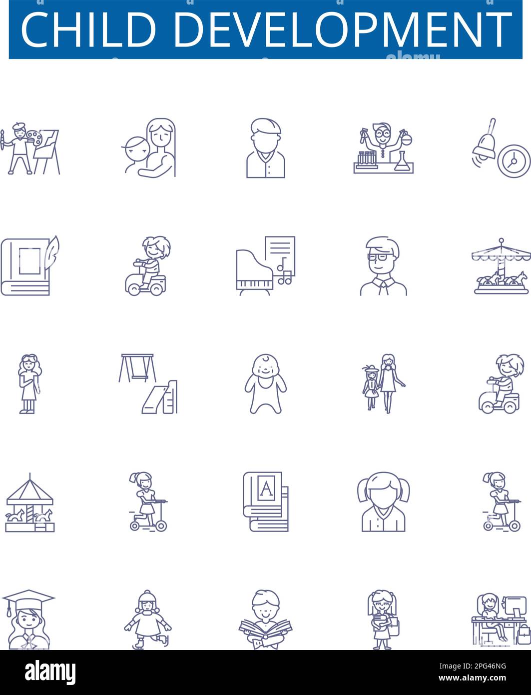 Child development line icons signs set. Design collection of Infant ...