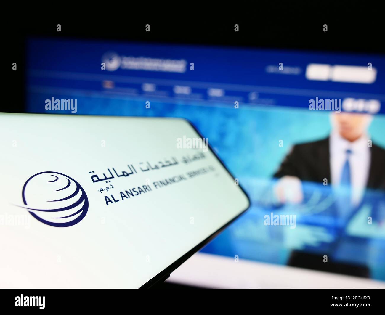 Al Ansari Exchange Logo Smartphone With Logo Of Arabian Company Al