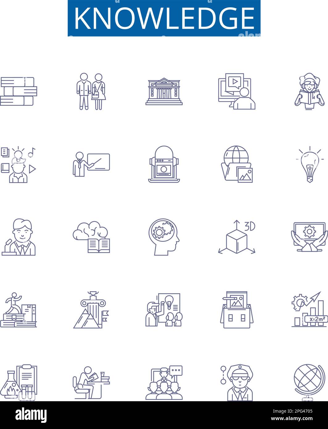 Knowledge line icons signs set. Design collection of Understand, Learn, Wisdom, Realize, Insight ...