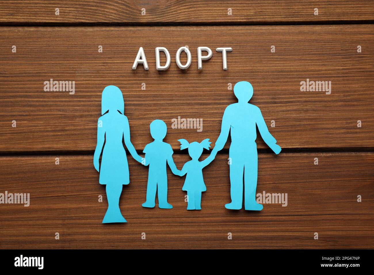 Top view adopt word hi-res stock photography and images - Alamy