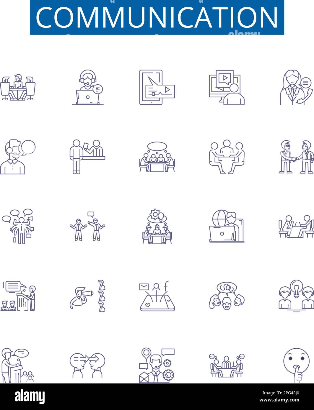 Communication line icons signs set. Design collection of Speech ... Communication line icons signs set. Design collection of Speech ...