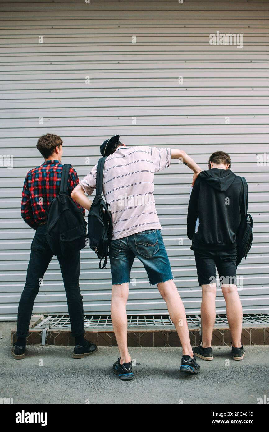 hooligan bffs careless street youth criminals Stock Photo - Alamy