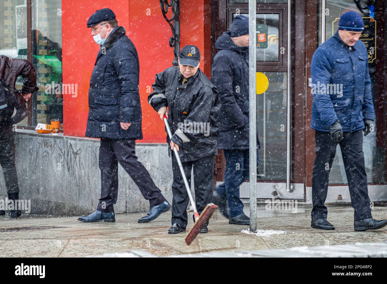 Russia, Moscow. People are seen in a city street Stock Photo - Alamy