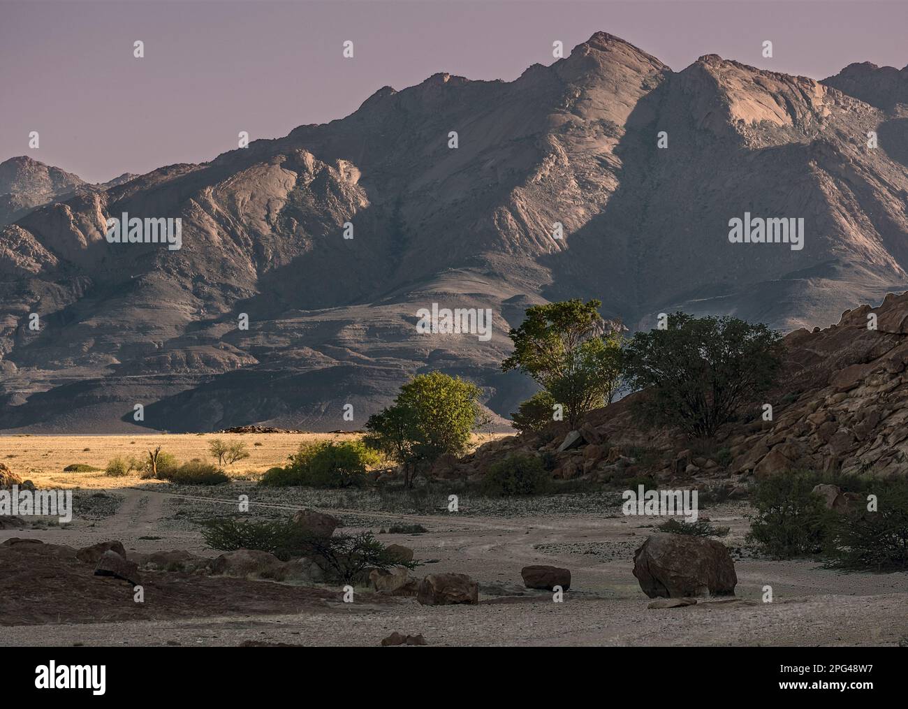 The Western Brandberg seen from Elephant Rock in Namibia Stock Photo ...