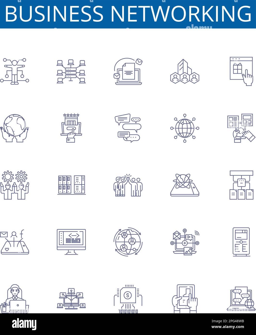 Business networking line icons signs set. Design collection of ... Business networking line icons signs set. Design collection of ...