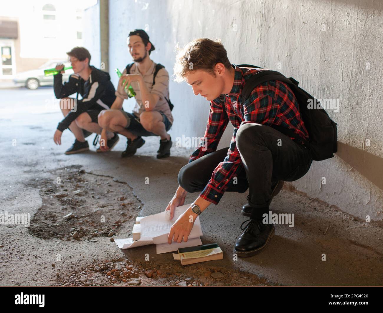 teen lifestyle education geeks low-grade students Stock Photo - Alamy