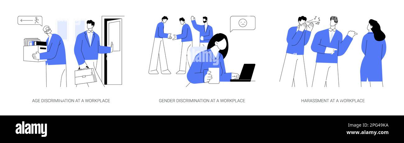Inequality at workplace abstract concept vector illustrations Stock ...