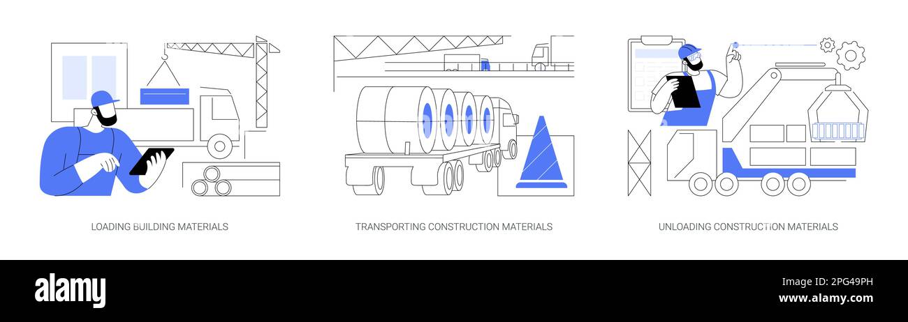 Transportation of building materials abstract concept vector ...