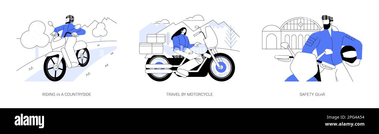 Motorcycle driver abstract concept vector illustrations Stock Vector ...