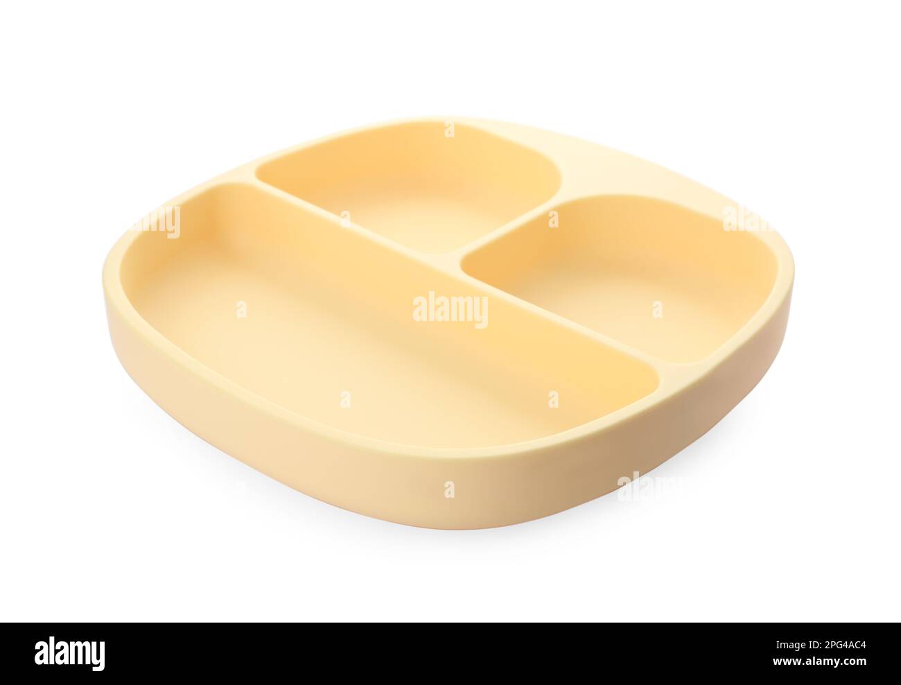 Plastic section plate isolated on white. Serving baby food Stock Photo ...