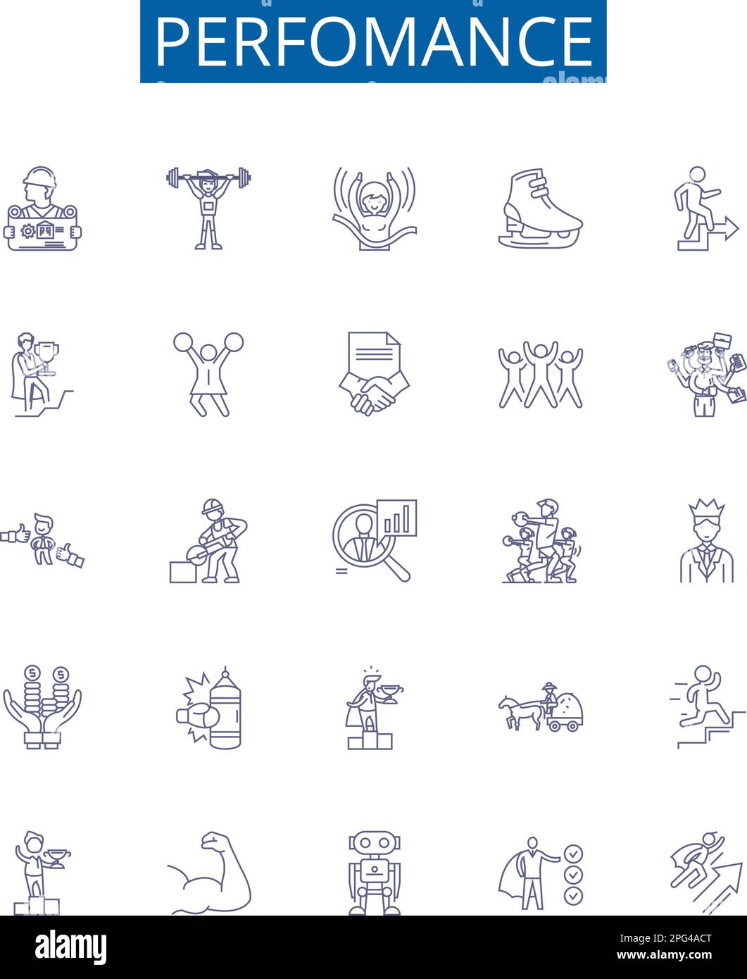 Perfomance Line Icons Signs Set Design Collection Of Performance Productivity Efficiency