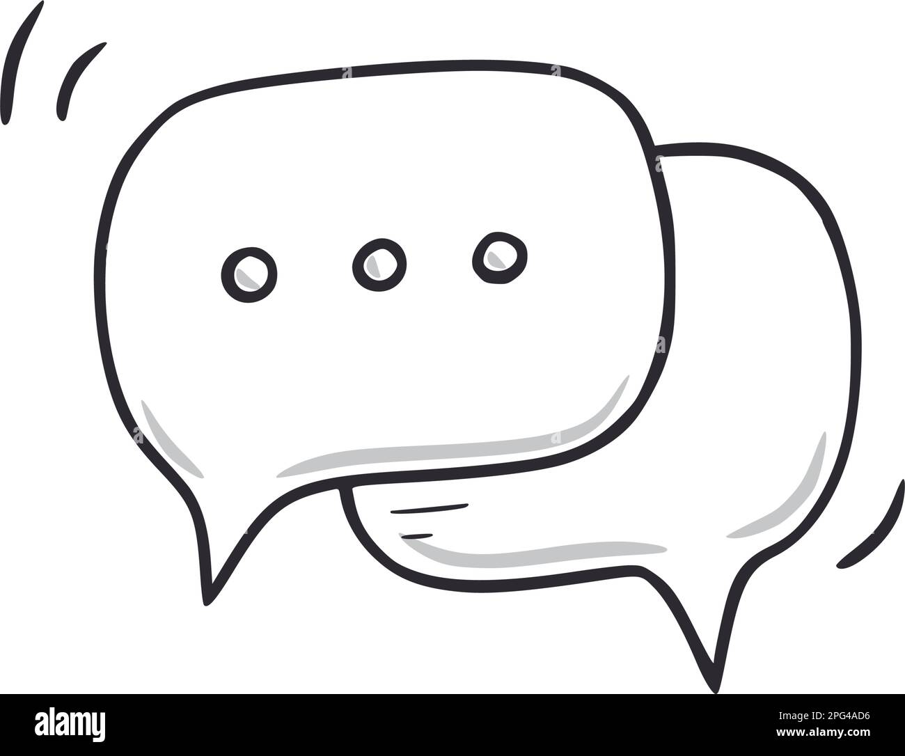 Speech bubble doodle. Message speech bubble hand drawn sketch style ...