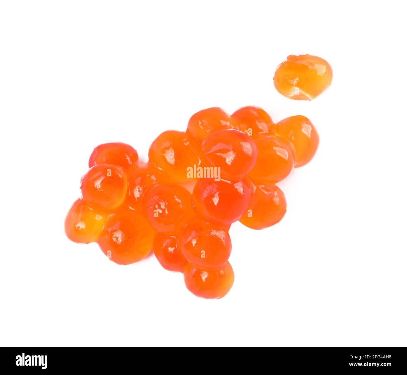 Delicious red caviar isolated on white, top view Stock Photo - Alamy