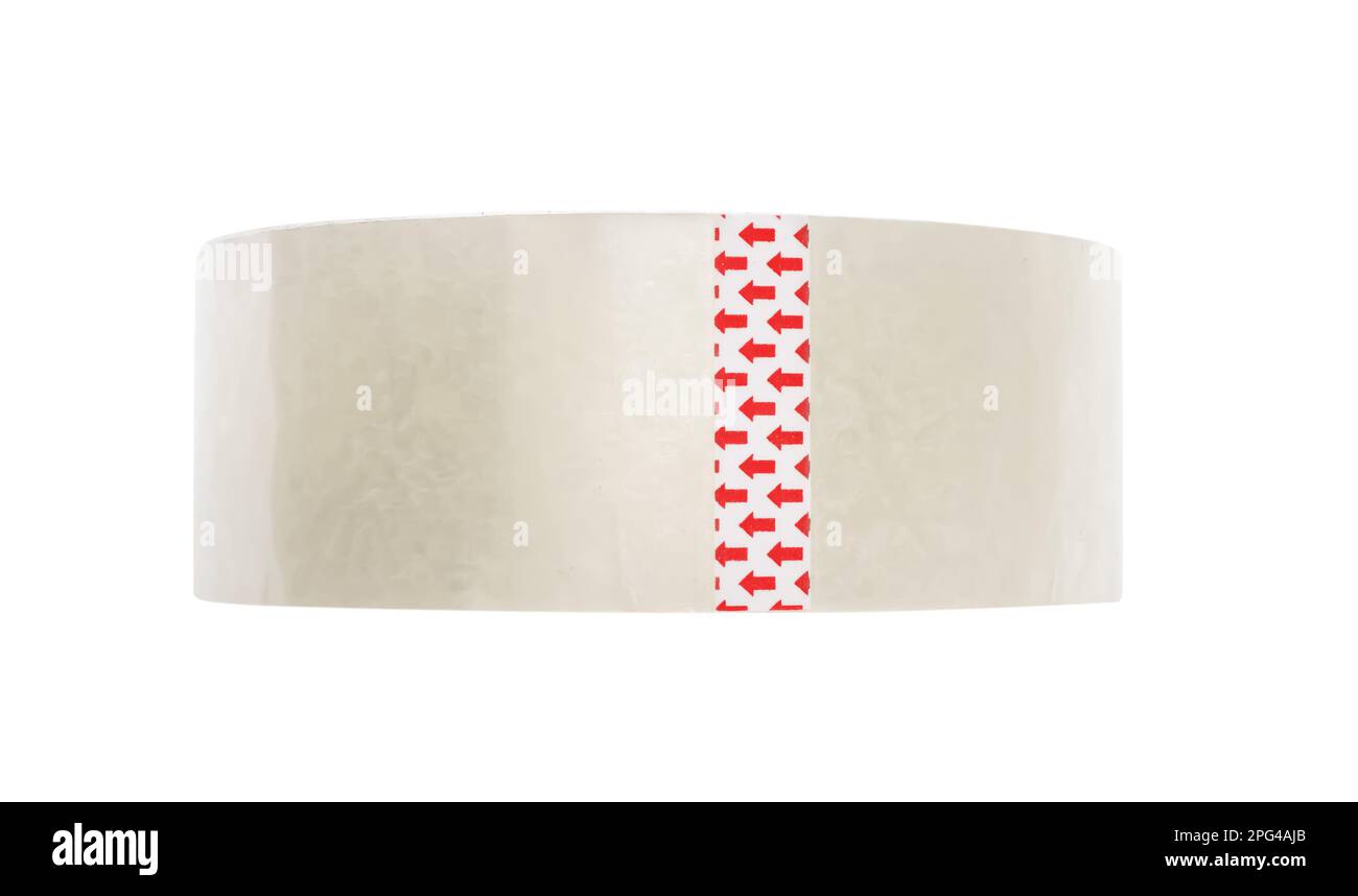 Roll of adhesive tape on white background, top view Stock Photo - Alamy