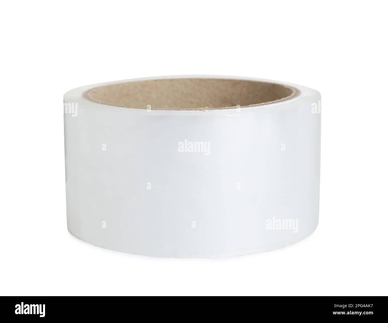 Roll of adhesive tape on white background Stock Photo - Alamy
