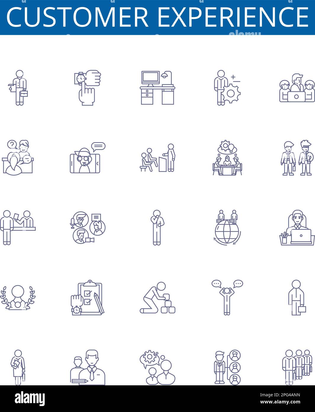 Customer experience line icons signs set. Design collection of Client ... Customer experience line icons signs set. Design collection of Client ...