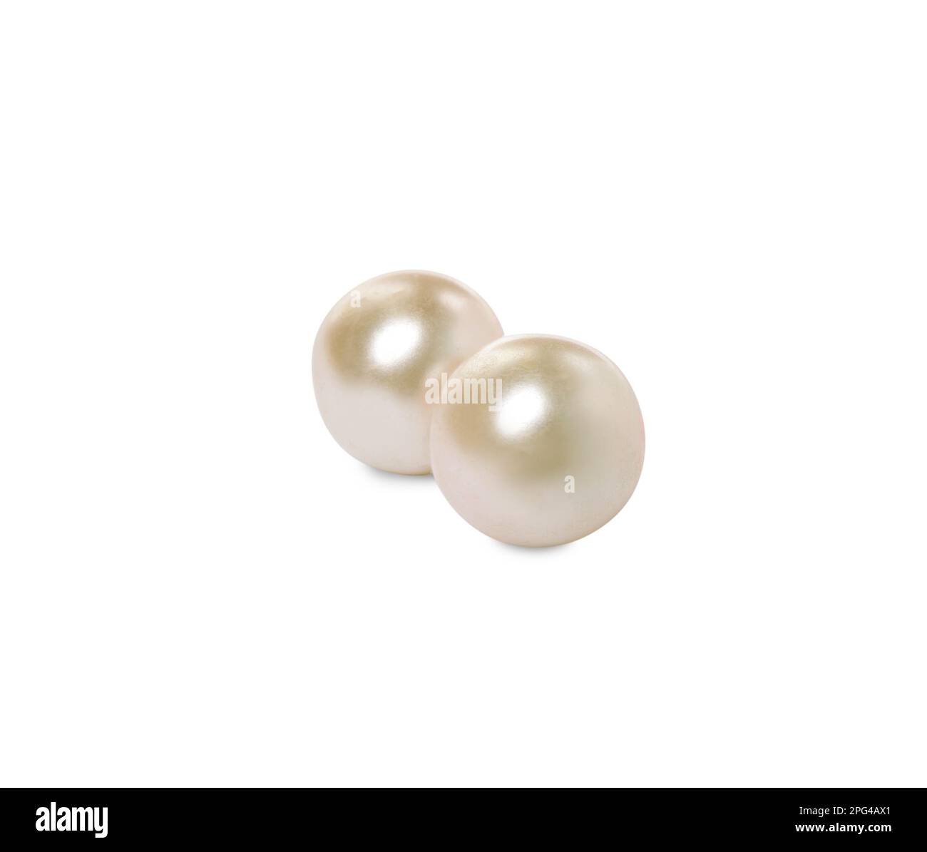 Two beautiful oyster pearls on white background Stock Photo - Alamy
