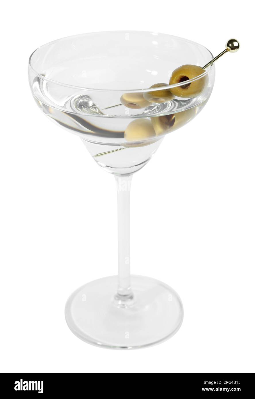 Martini cocktail with olives on white background Stock Photo - Alamy