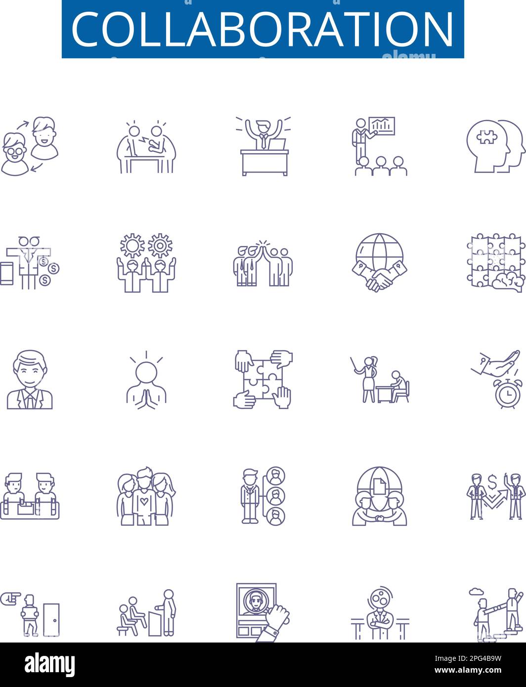 Collaboration Line Icons Signs Set Design Collection Of Cooperation