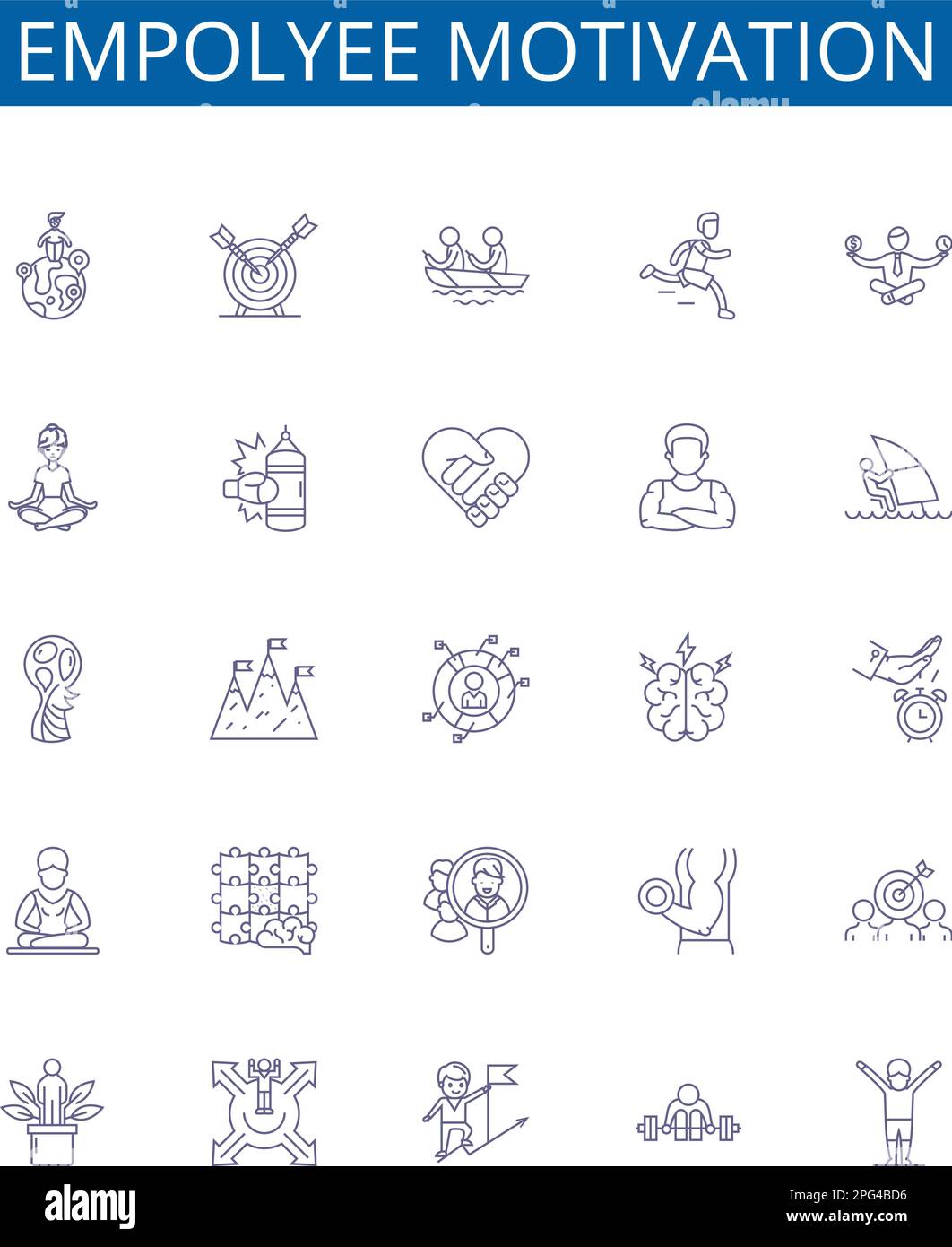 Empolyee motivation line icons signs set. Design collection of ...