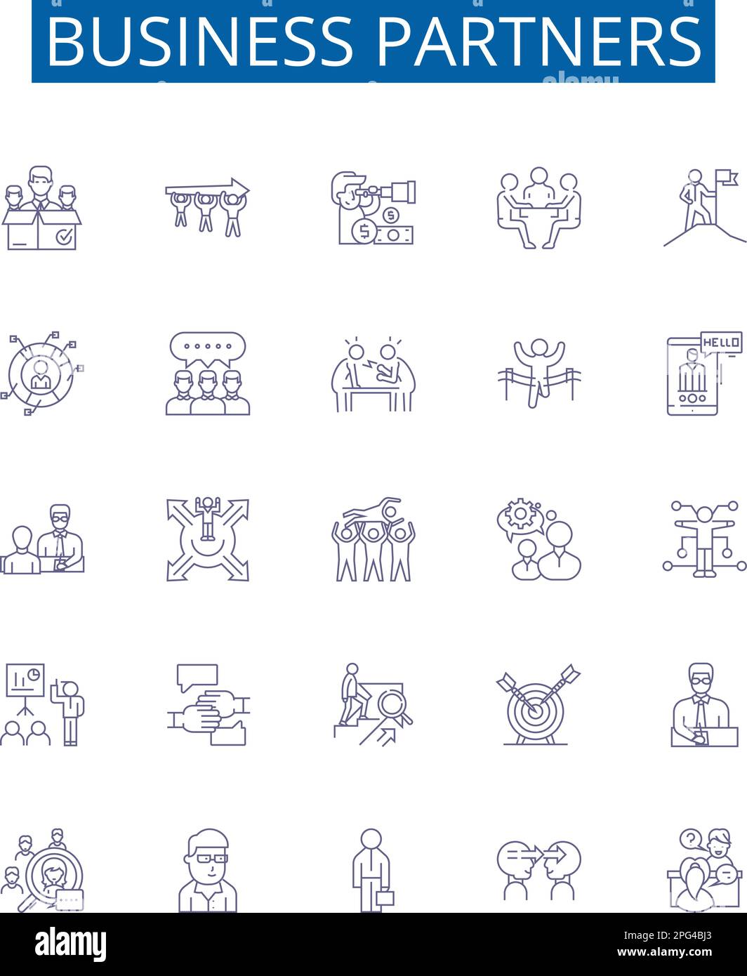 Business partners line icons signs set. Design collection of Partners ...