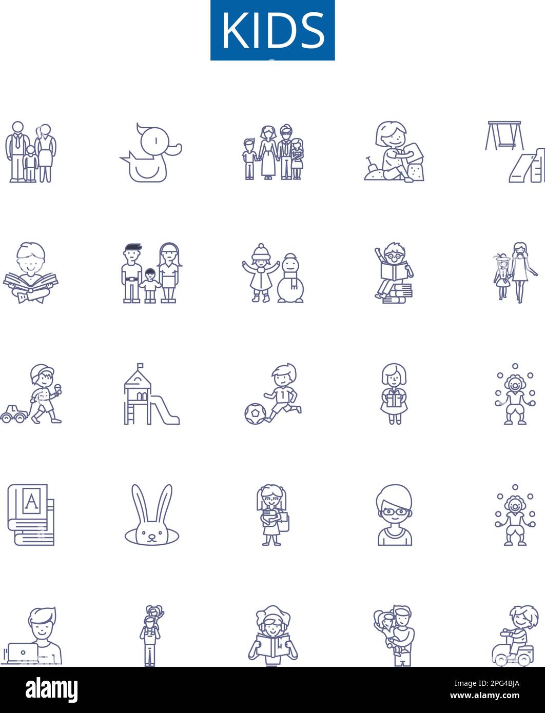 Kids line icons signs set. Design collection of Children, Toddlers, Babies, Youth, Teenagers ...