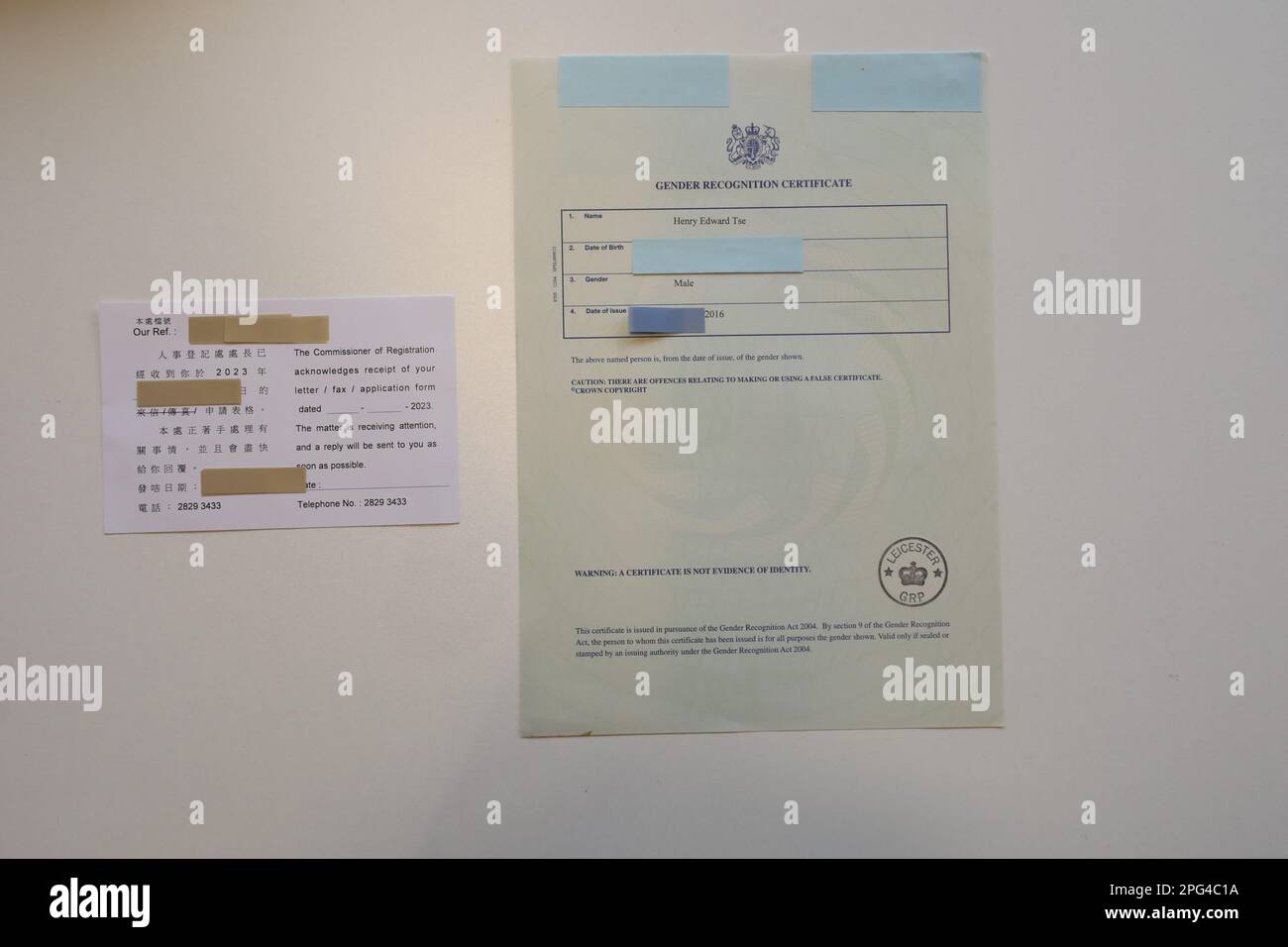 Gender certificate hi-res stock photography and images - Alamy