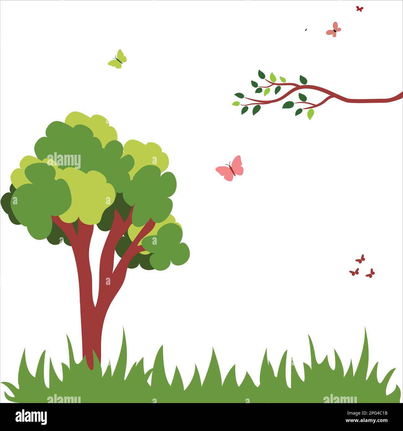 Grasses and trees Stock Vector Images - Alamy