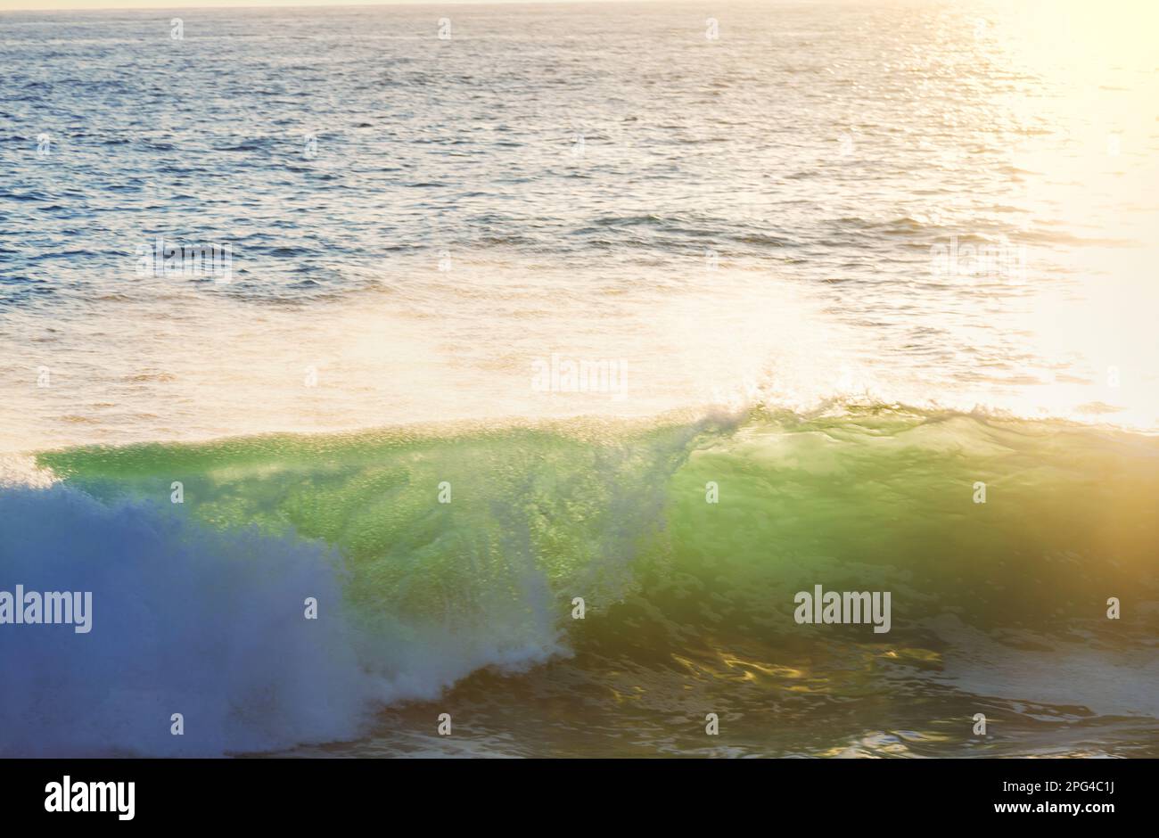 Blue wave on the beach. Dramatic natural background Stock Photo - Alamy