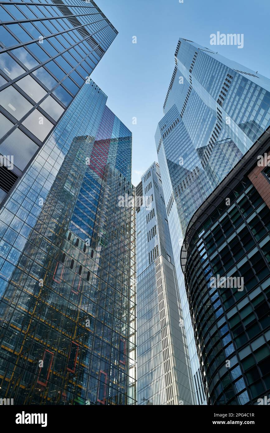 The City of London's financial district's skyscraper buildings at ...