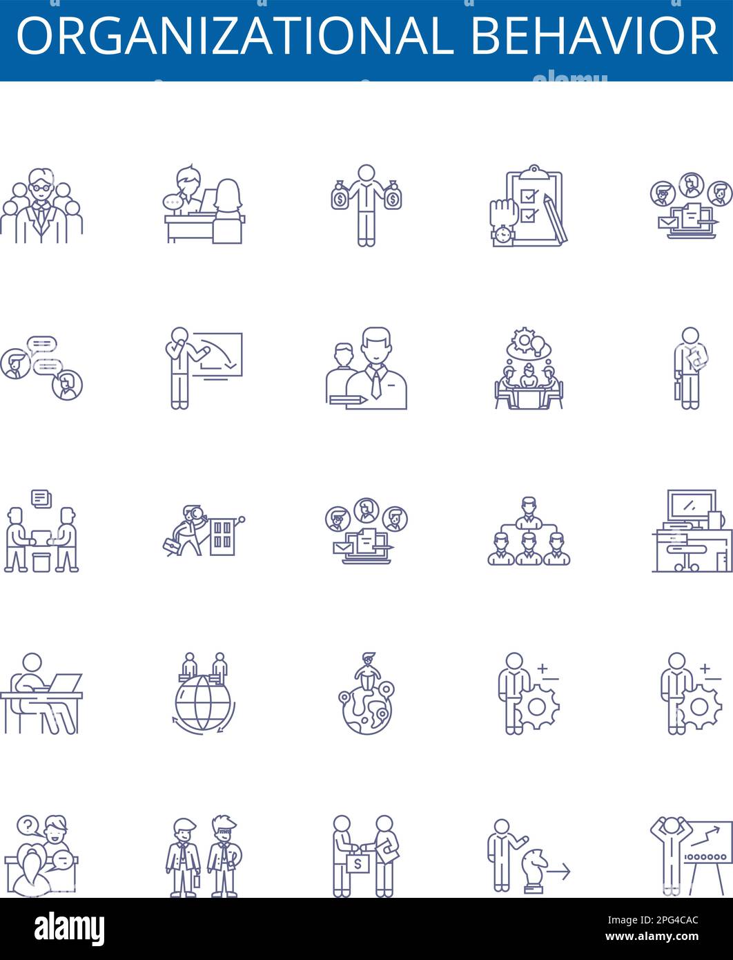 Organizational behavior line icons signs set. Design collection of ...