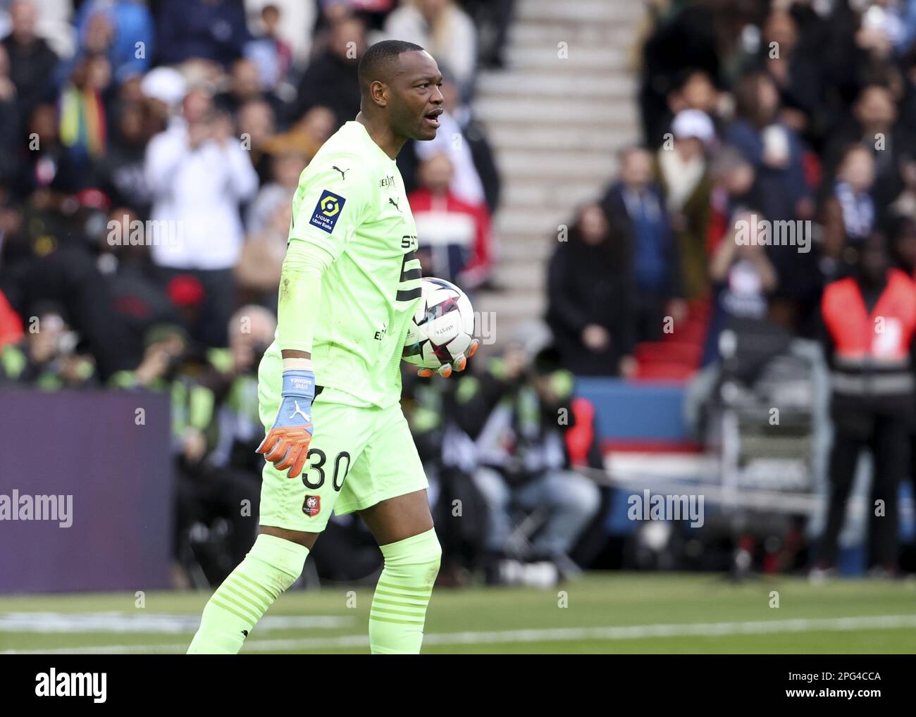 Rennes goalkeeper Steve Mandanda during the French championship Ligue 1 ...