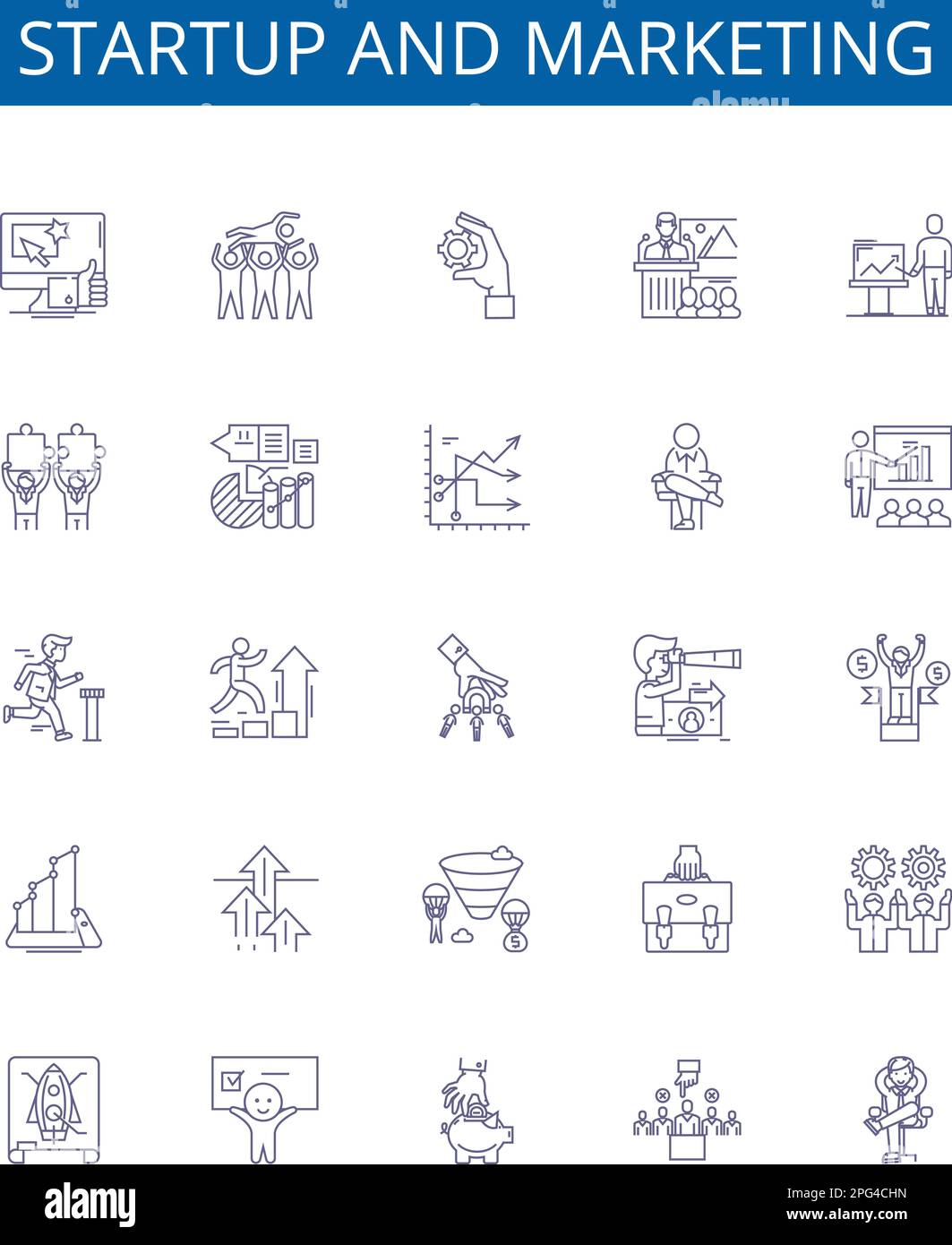 Startup and marketing line icons signs set. Design collection of ... Startup and marketing line icons signs set. Design collection of ...