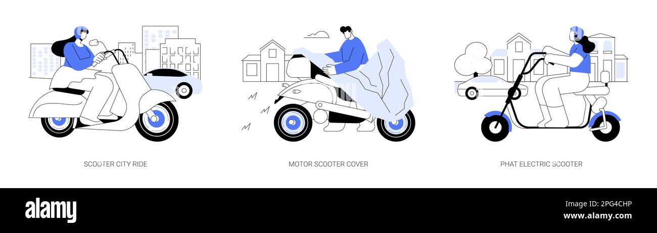 Eco-friendly personal transport abstract concept vector illustrations ...